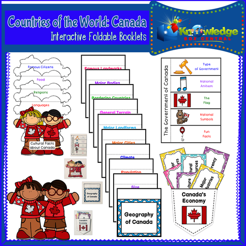 Countries of the World: Canada Interactive Foldable Booklets