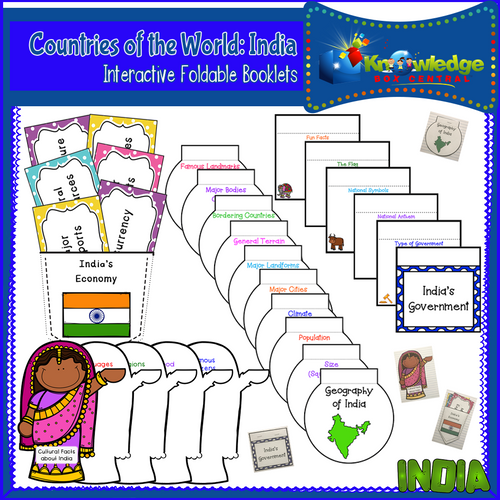 Countries of the World: India Interactive Foldable Booklets