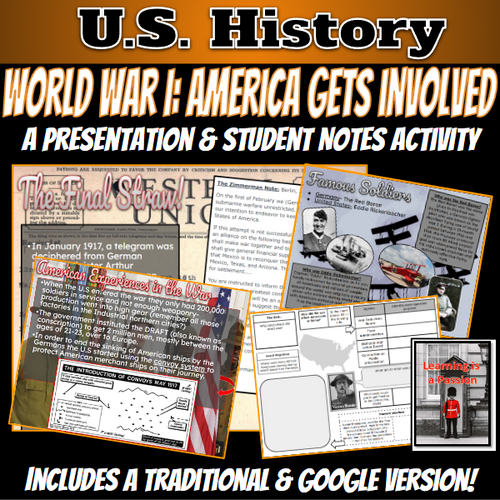 World War I | Great War | America's Involvement | Presentation & Notes ...