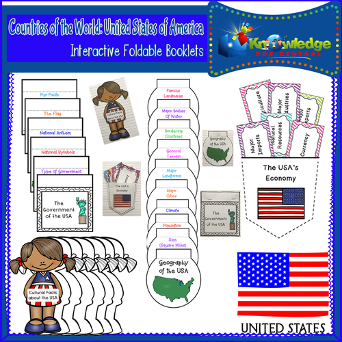 Countries of the World: United States of America Interactive Foldable ...