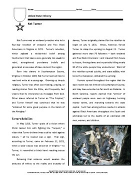 Biography: Nat Turner - Amped Up Learning