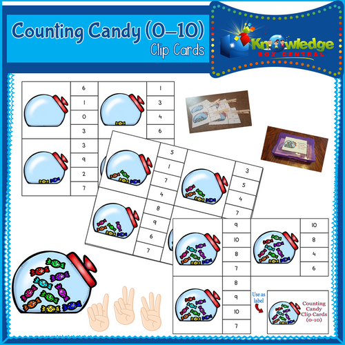 Counting Candy Clip Cards (0-10)