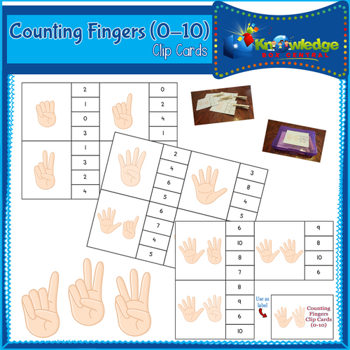 Counting Fingers Clip Cards (0-10)