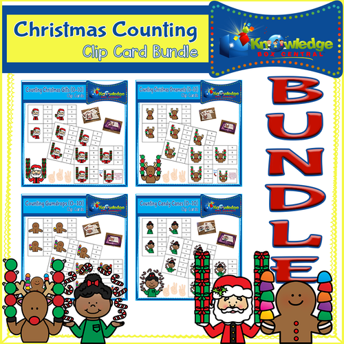 Christmas Counting Clip Card Bundle