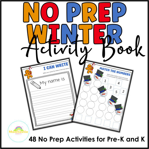 Winter No Prep Math and Literacy Activity Book | Color Version - Amped ...
