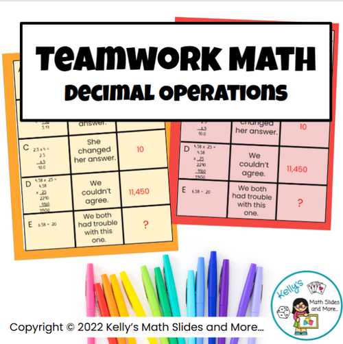 Decimals - Teamwork Math - Add, Subtract, Multiply and Divide - Amped ...
