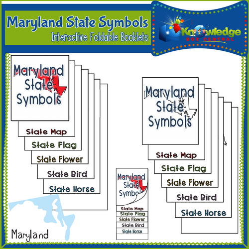 Maryland State Symbols Interactive Foldable Booklets