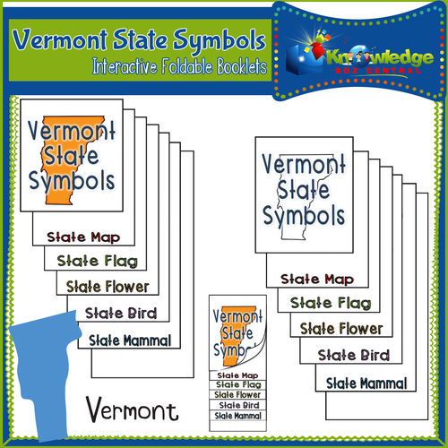 Vermont State Symbols Interactive Foldable Booklets