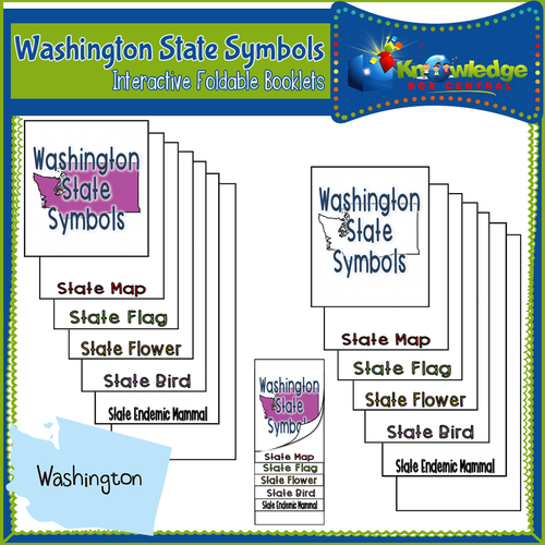 Washington State Symbols Interactive Foldable Booklets