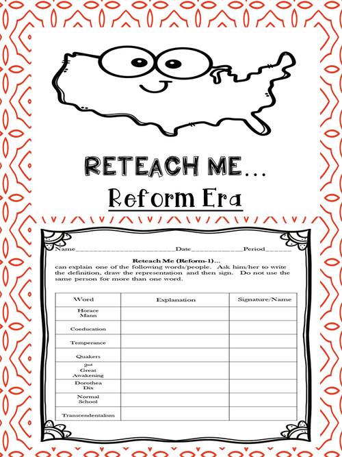 Reteach Me - Reformers and Reform Movements - Amped Up Learning