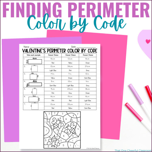 Valentine's Day Perimeter of a Rectangle Practice Color by Code ...