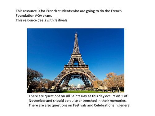 FESTIVALS (FRENCH) FOUNDATION - Amped Up Learning