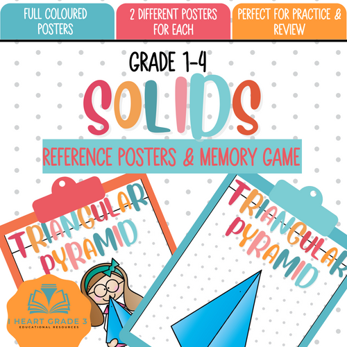 Solids Reference Posters and Memory Game - Amped Up Learning