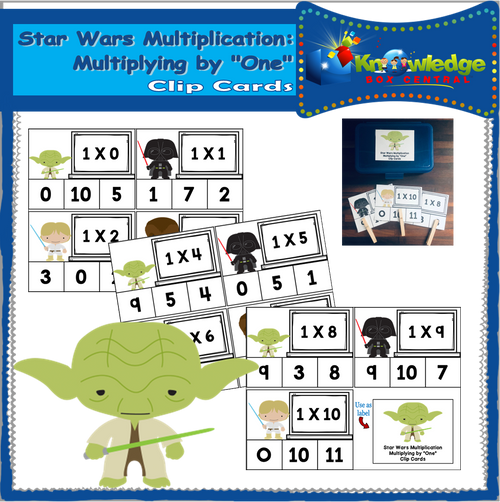 Star Wars Multiplication: Multiplying By ONE Clip Cards