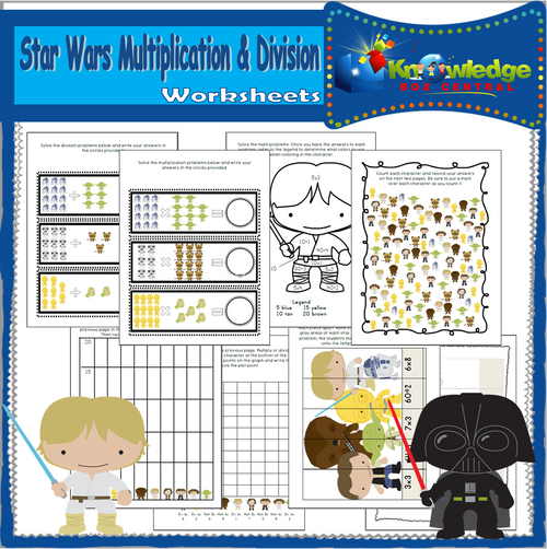 Star Wars Multiplication & Division Math Worksheets