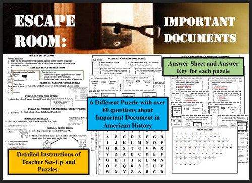 Escape Room: Important Documents in American History - Amped Up Learning