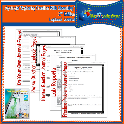 Apologia Exploring Creation With Chemistry 2nd Ed Lapbook Journal