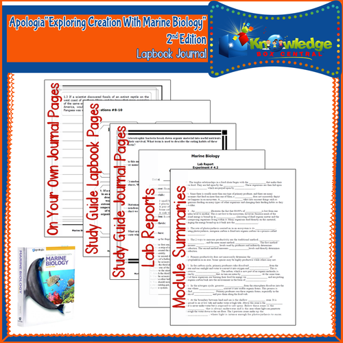 Apologia Exploring Creation With Marine Biology 2nd Edition Lapbook Journal