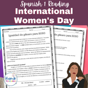 International Women's Day Reading for Spanish 1 - Amped Up Learning