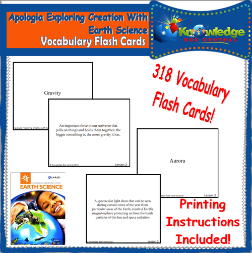 Apologia Exploring Creation w/ Earth Science Vocabulary Flash Cards