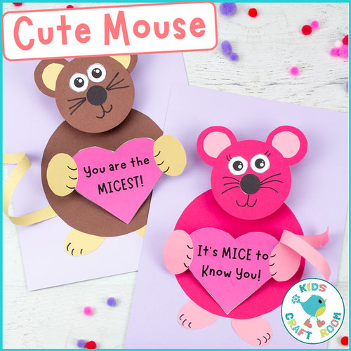 Bobble Head Mouse Craft - Valentine Craft - Valentine's Day Activity