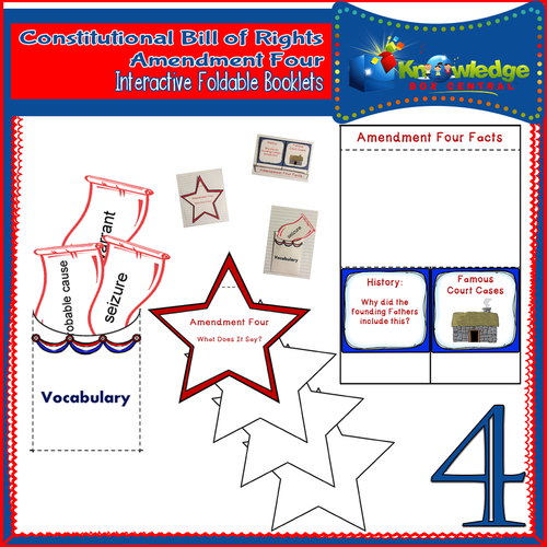 Constitutional Bill of Rights: Amendment Four Interactive Foldable Booklets