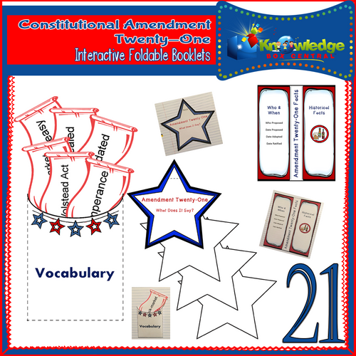 Constitutional Amendment Twenty-One Interactive Foldable Booklets