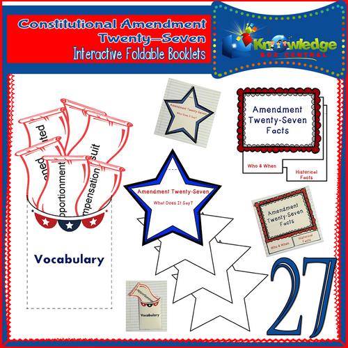 Constitutional Amendment Twenty-Seven Interactive Foldable Booklets
