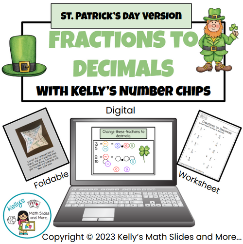 St. Patrick's Day - Fractions to Decimals with Number Chips - Digital ...