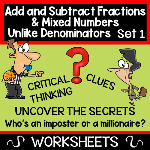 Addition and Subtraction of Fractions and Mixed Numbers with Unlike ...