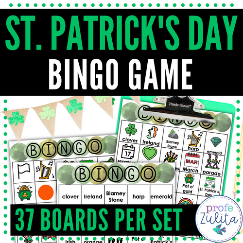 St. Patrick's Day Vocabulary BINGO Game in English / Newcomers - Amped ...