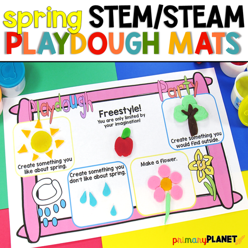Spring STEM Activities - Spring STEM Challenges - STEM Playdough Mats