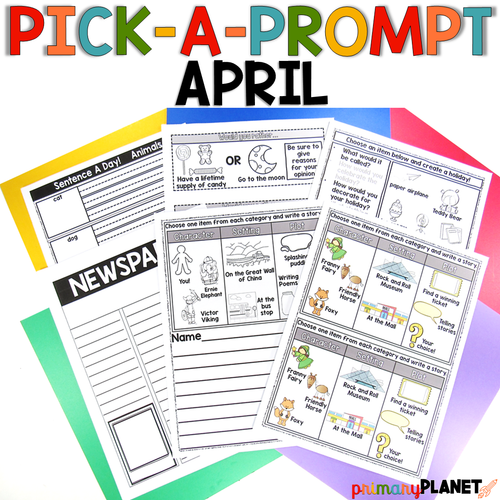 Spring Writing Prompts with Pictures - April Writing Prompts
