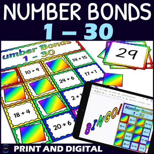 Number Bonds to 30 Activity - Bingo Game - Printable and Digital ...