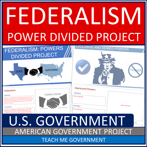 Federalism Powers Divided American Federal Government Google Slides ...