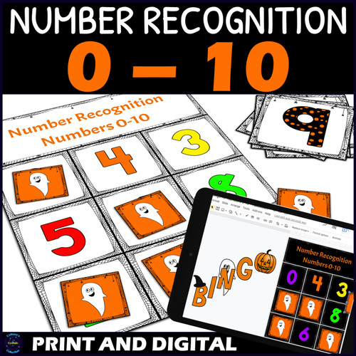 Halloween Number Recognition 0-10 Activity - Bingo Game - Printable and ...