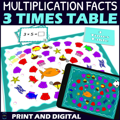 Multiplication Facts Fluency Game - 3 Times Table Review - Printable ...
