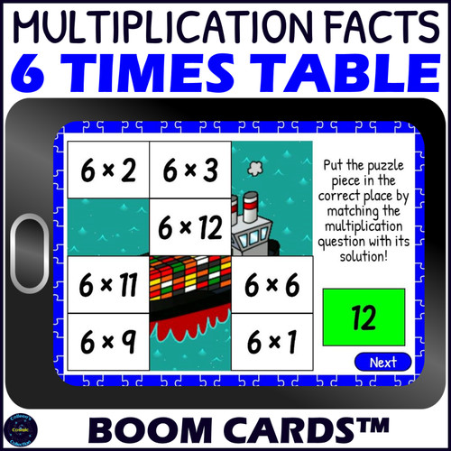Multiplication Facts for 6 Times Table Practice - Mystery Pictures ...