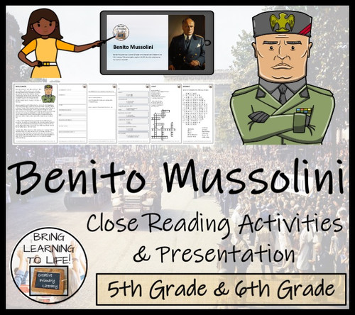 Benito Mussolini Close Reading Comprehension Activities | 5th Grade ...