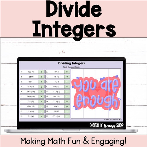 Divide Integers Self-Checking Digital Activity - Amped Up Learning
