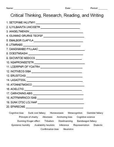 Philosophy Vocabulary Word Scramble Bundle - Amped Up Learning