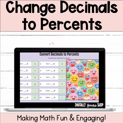 Change - Convert - Decimals to Percents Self-Checking Digital Math ...
