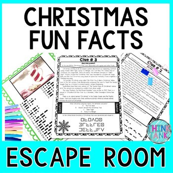 Christmas ESCAPE ROOM - Holiday Activity - Reading Comprehension