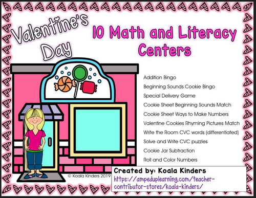 Valentine Cookies Math and ELA Centers - Amped Up Learning