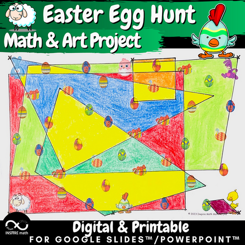 Geometry Easter Egg Hunt Math & Art Project 2D Shapes Triangles ...