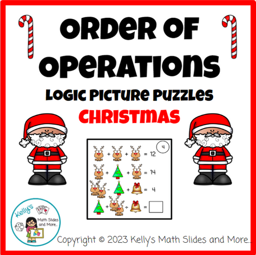 Christmas Order of Operations Logic Picture Puzzles - Amped Up Learning