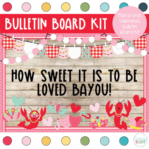 Mardi Gras Valentines Bulletin Board Kit - Amped Up Learning