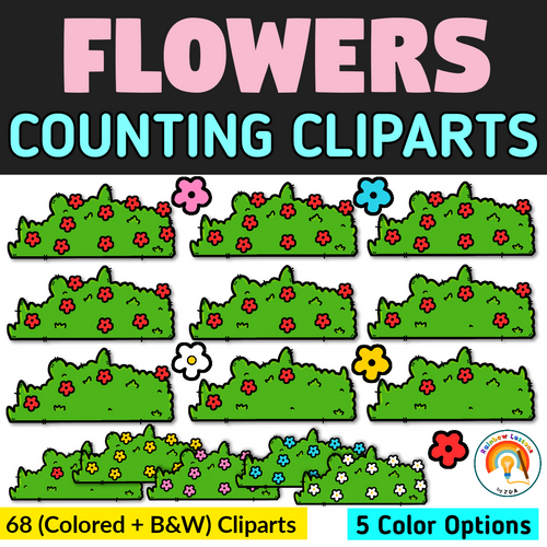 Counting to 10 Cliparts | Spring Counting Clip Arts | Counting Flowers ...