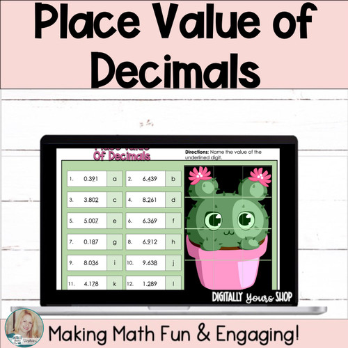 Place Value of Decimals Digital Self-Checking Activity - Amped Up Learning