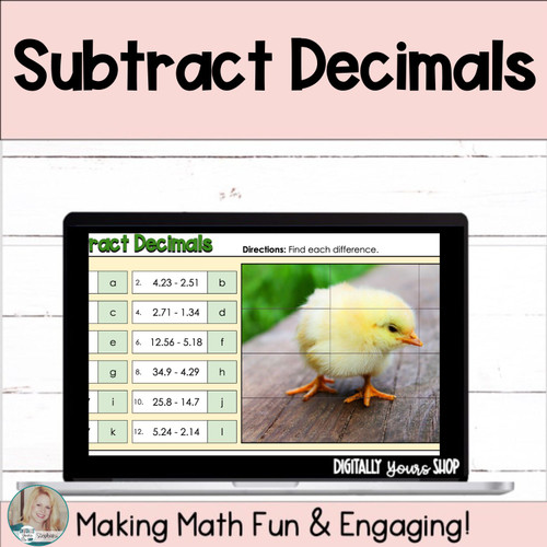 Subtracting Decimals Digital Self-Checking Activity - Amped Up Learning